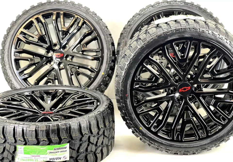 22" BLACK RST TRAILBOSS CHEVY Z71 GMC CADILLAC WHEELS RIMS TIRES ...