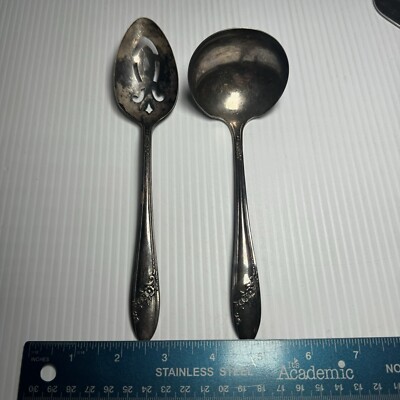 Tudor Plate Oneida Community Ladle And Slotted Spoon Serving Set Silver ...