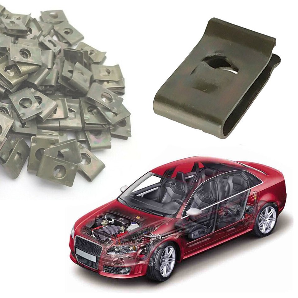Metal U-Type Clips Parts For Car Bumper Fender Trim Panel Fastener Clip ...