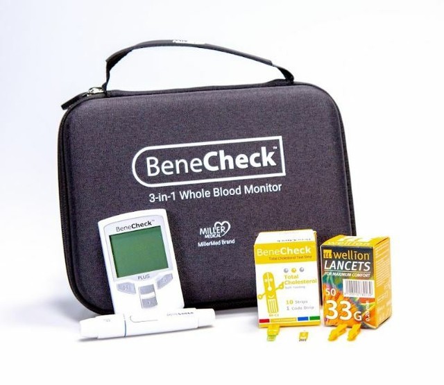 Benecheck Plus 3in1 Cholesterol Monitor With Case Lancets/pen and 10 ...
