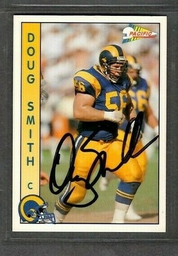 1992 Pacific Football Card #163 Doug Smith Los Angeles Rams Signed ...