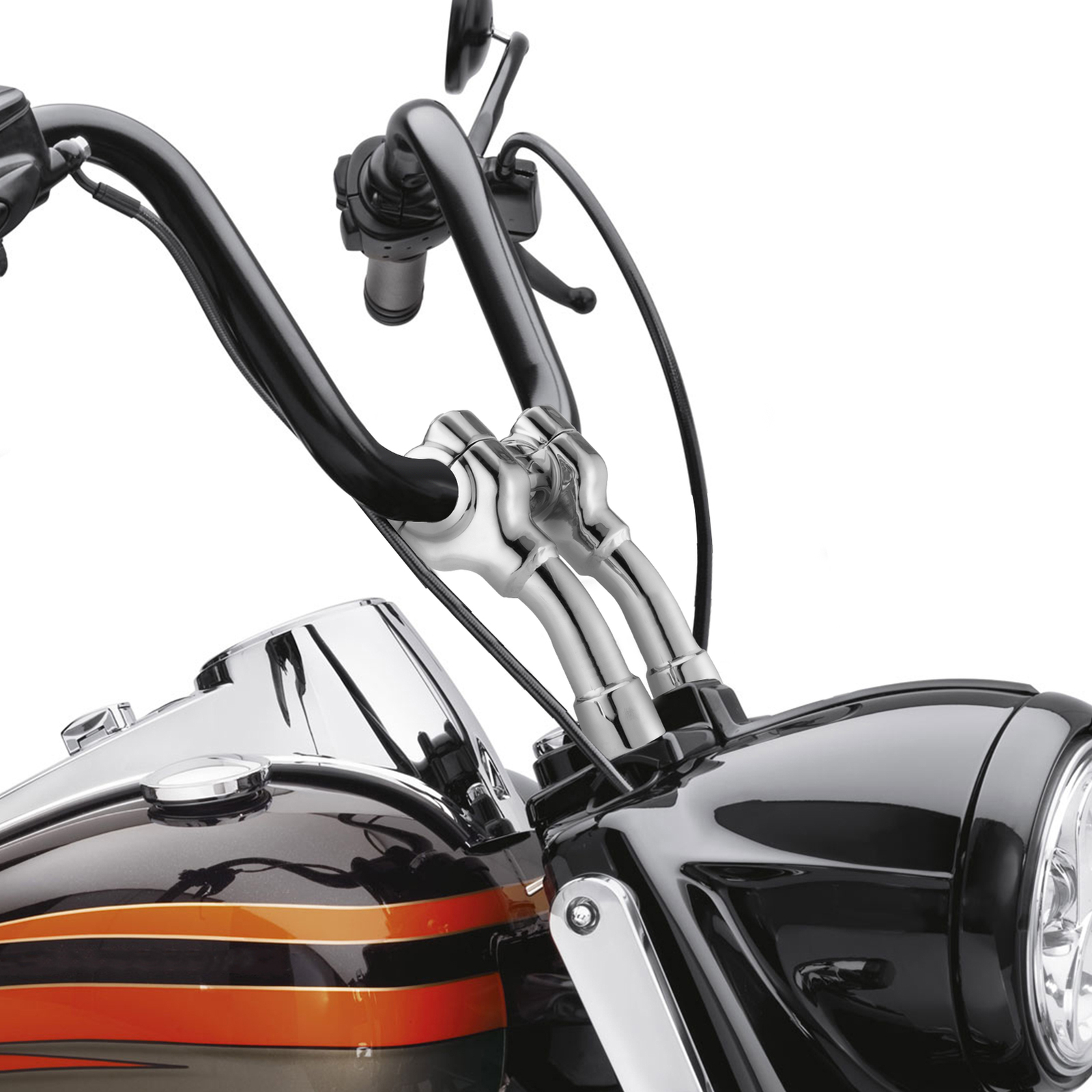 6" Height Handlebar Riser Clamp 1" Pullback For Harley Dyna Super Glide ...