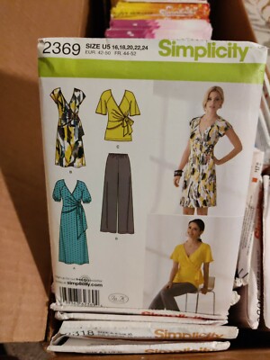 Simplicity Pattern 2369 Misses Knit Dress Tunic, Pants 16 18 20 22 24 ...