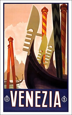 3x5 inch Vintage Art VENEZIA Sticker (italy venice visit travel italia ...