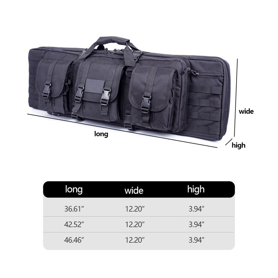 Rifle Case 47" Tactical Long Double Rifle Backpack Gun Bag for Hunting ...