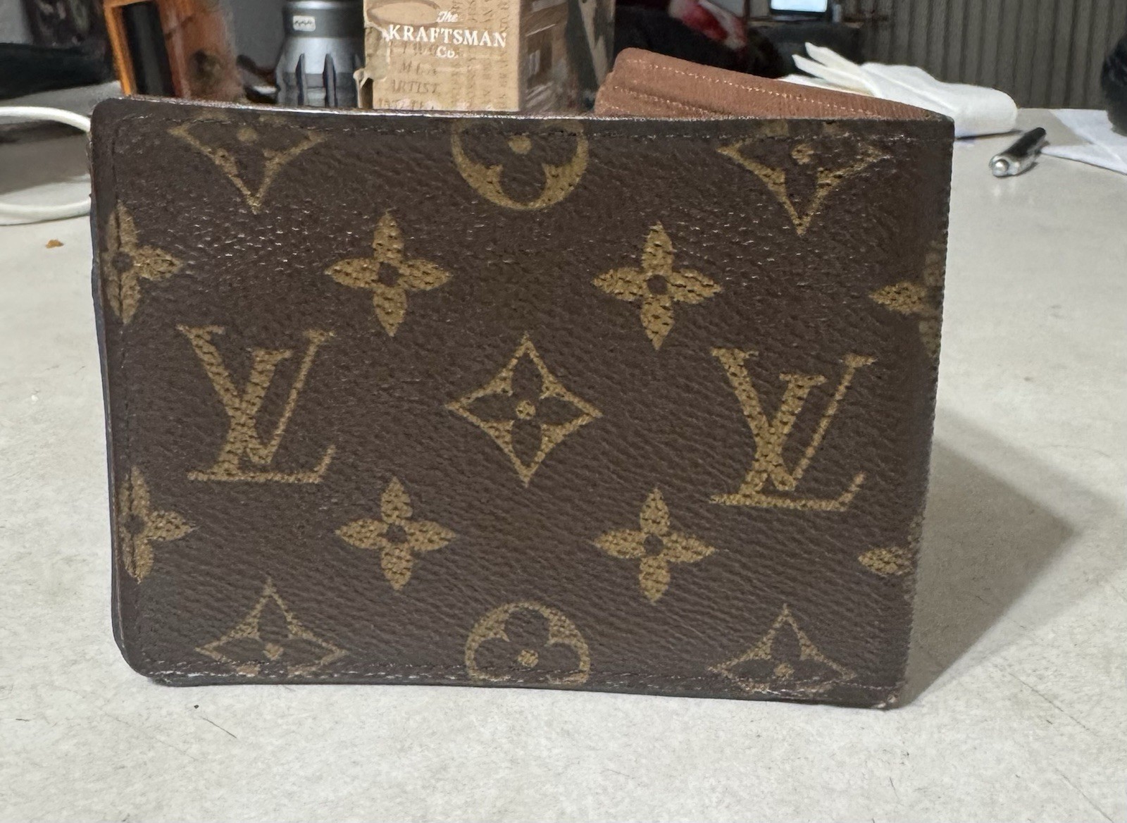 Louis Vuitton LV Monogram Brown Leather Canvas Bifol… - Gem