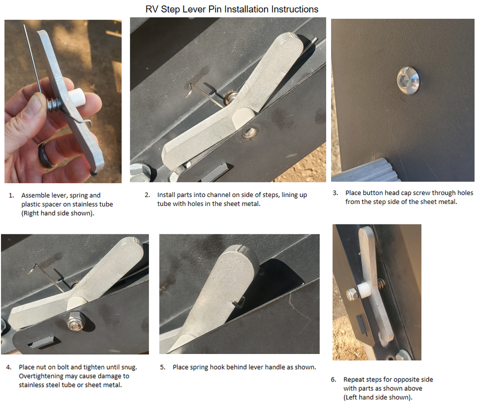 RV Step Lever Pins for Lippert Solid Step RV Steps - 6061 Aluminum | eBay