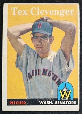 1958 Topps #31 Tex Clevenger Washington Senators RC Rookie - VG | eBay
