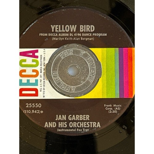 Vintage Vinyl Record 45 Rpm Jan Garber Orchestra Yellow Bird & Hey Look ...