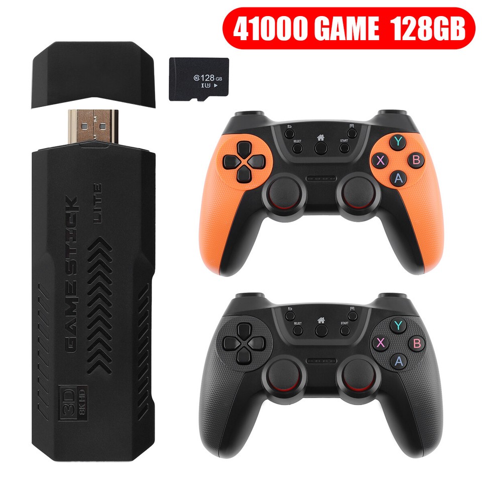 256G 4K Video Game Console Retro TV Stick HDMI 2 Wireless Controller ...
