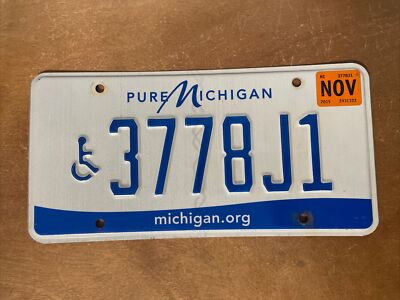 2015 Michigan License Plate Handicapped # 3778J1 | eBay
