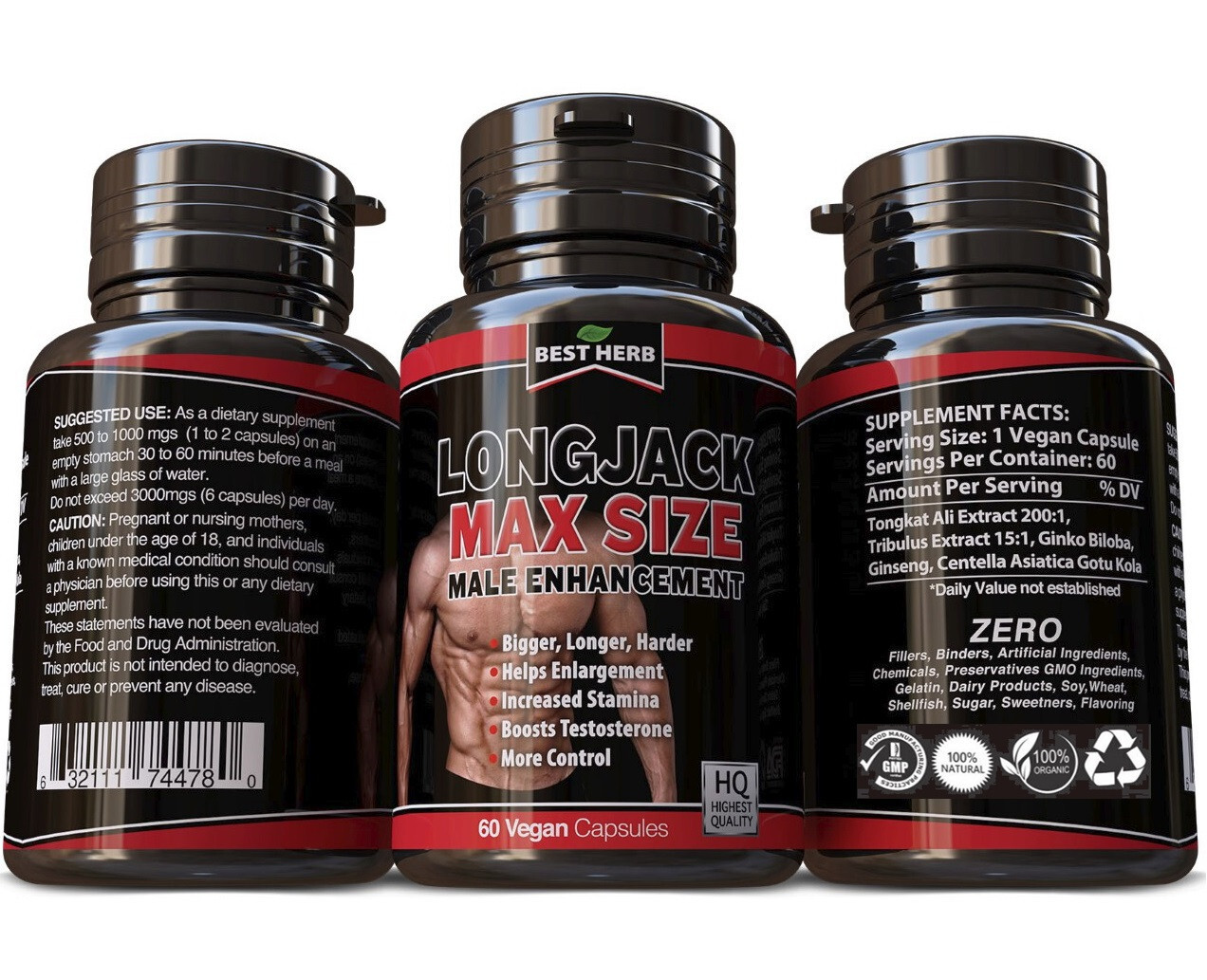 LONGJACK maxsize Male Capsules ,Enhancement Stamina Performance for Men ...