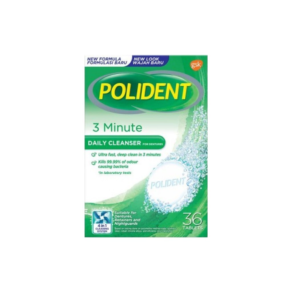 2 boxes POLIDENT 3 Minutes Daily Cleanser For Dentures, Retainers ...