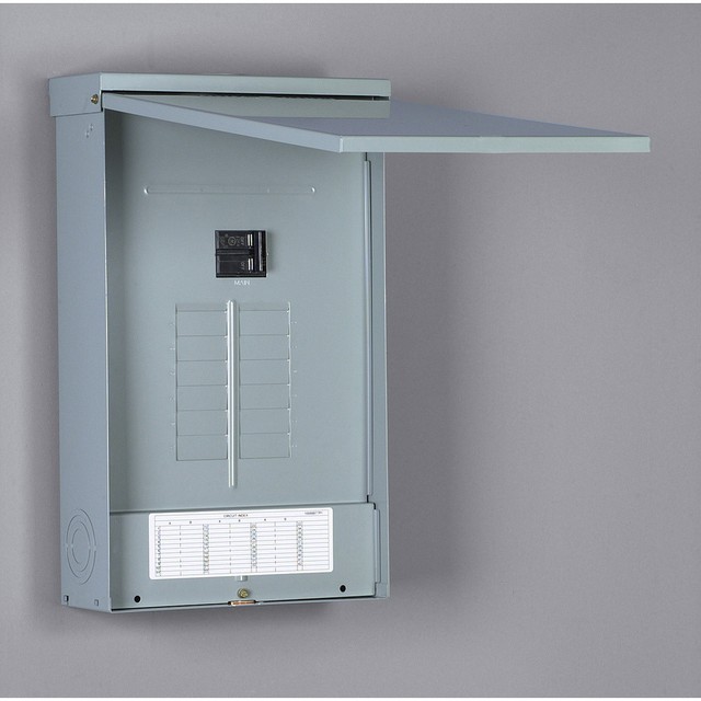 GE 125 Amp 12-space 24 Circuit Outdoor Load Center Main Breaker Panel ...