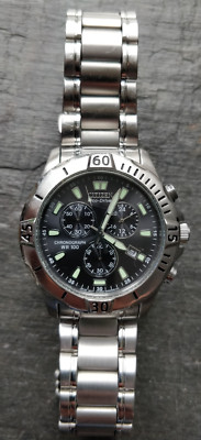 Citizen Eco-Drive Chronograph WR100 H500 Men's Watch 39mm Blue Dial ...