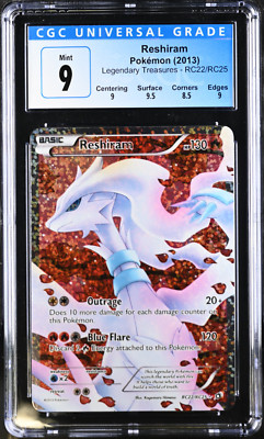 CGC 9 Reshiram RC22/RC25 Legendary Treasures Radiant Collection Pokémon ...