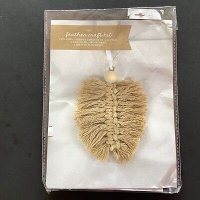 Feather Craft Kit Includes 1 Bundle Cording 1 Keychain 1 Wood Bead Make ...