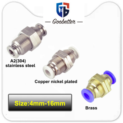 Bulkheads Nylon Pneumatic Push-to-Connect Fittings / Bulkhead Connector ...