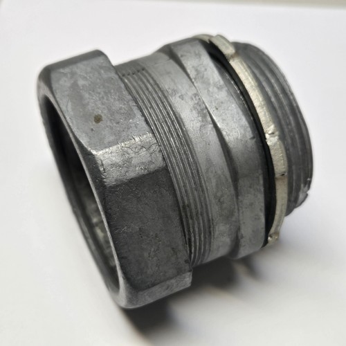 Pack of (5) 2-1/2" Inch EMT Compresion Connector Male Adapter. Zinc Die ...