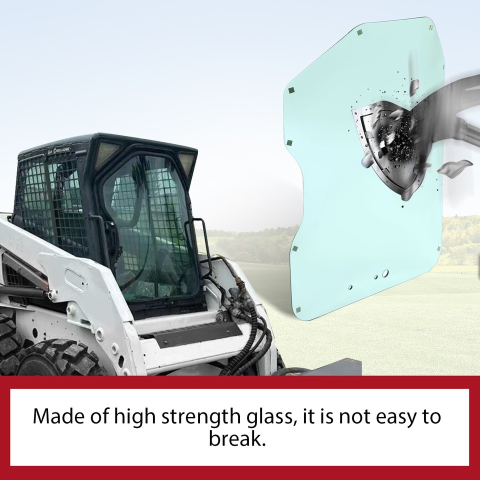 CURVED Door Glass Window Fits Bobcat S220 S250 T180 T190 Skid Steer ...