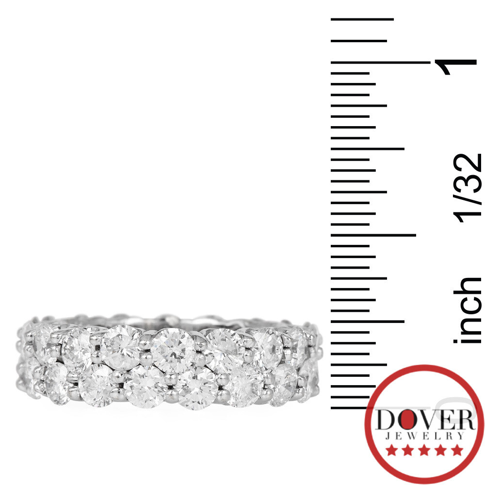 Estate 4.50ct Diamond 14K White Gold Multi Row Eternity Band Ring 6.2 ...
