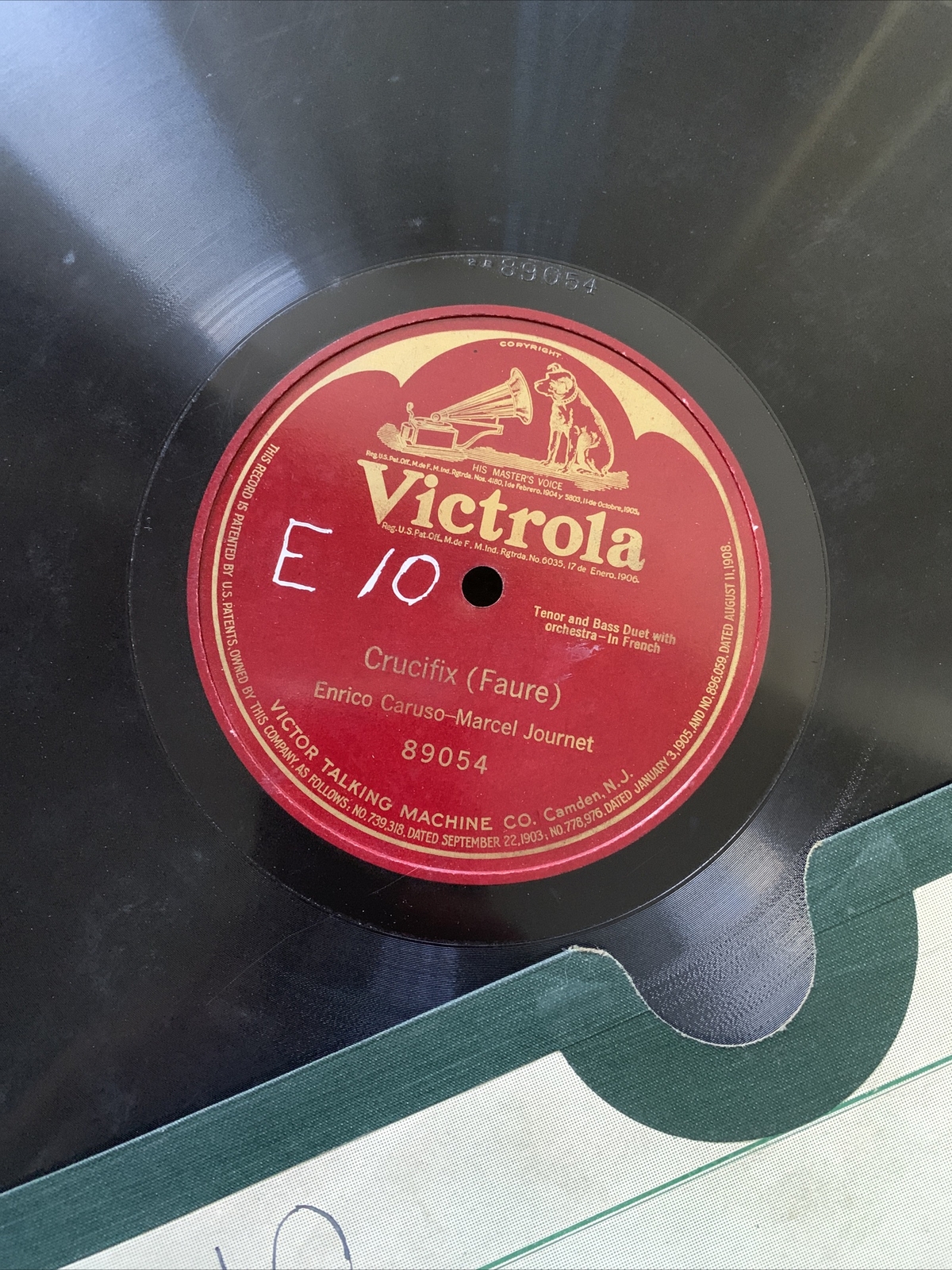 Enrico Caruso Victrola 78 rpm RECORDS 12" D, Glass Base - Collection ...