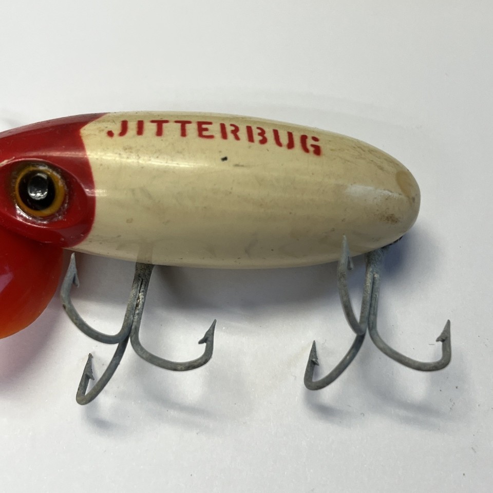 WW2 FRED ARBOGAST JITTERBUG RED WHITE WITH RED PLASTIC LIP WITH BOX | eBay