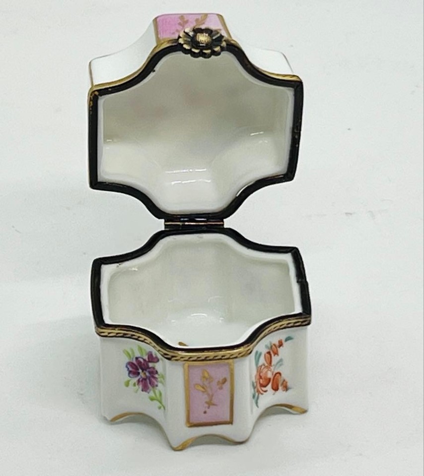 Octagonal Limoges Box with Floral Pattern | eBay UK