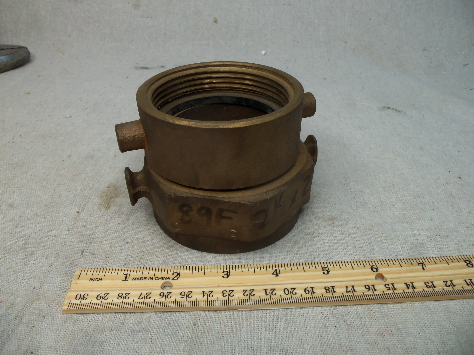 2.5" npsh to 2.5" npt adapter brass fire hose adapter | eBay