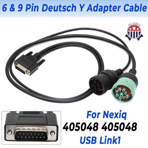 For Nexiq 405048 405048 6 & 9 Pin Deutsch Y Cable For USB Link1 (1st ...