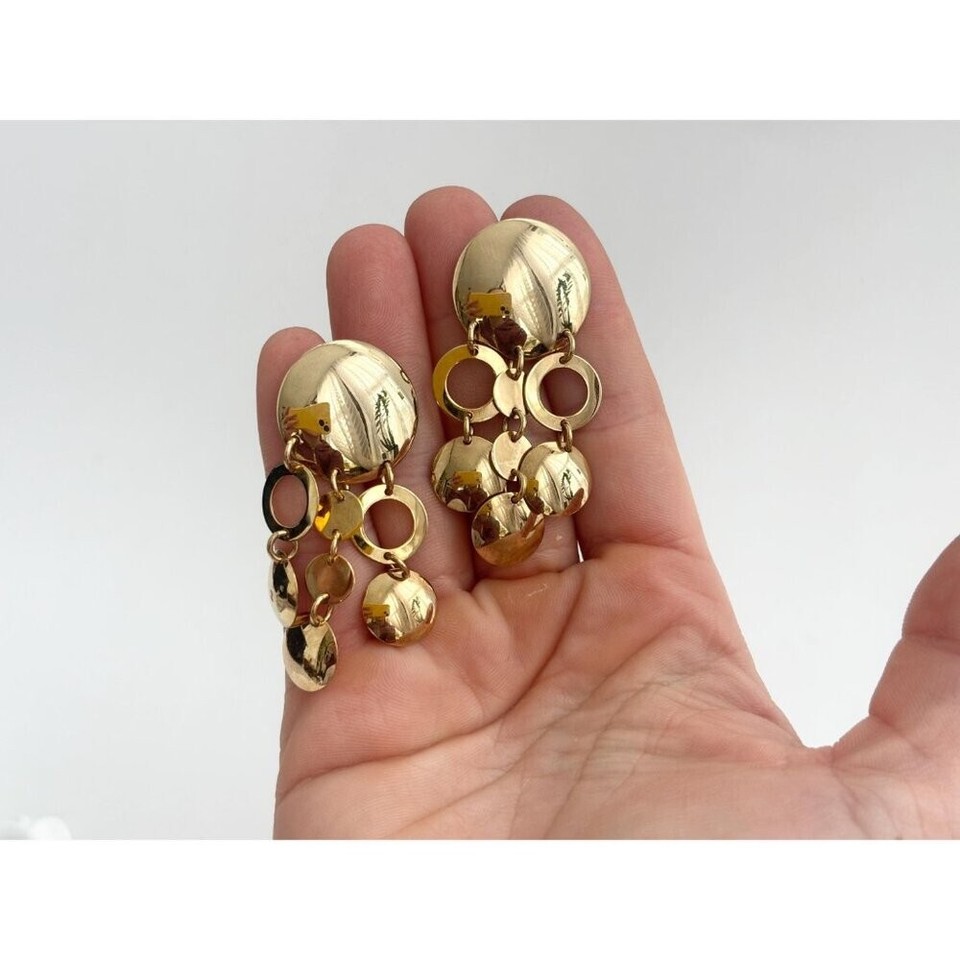 Sandy Baker Sterling Silver Vintage Gold T Vermeil Chandelier Earrings ...