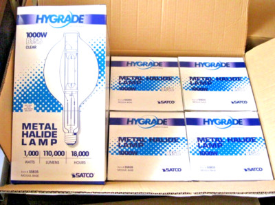 6 x 1000W METAL HALIDE LAMP LIGHT BULB MH1000 BT56 U/4K 1000 WATT MOG ...
