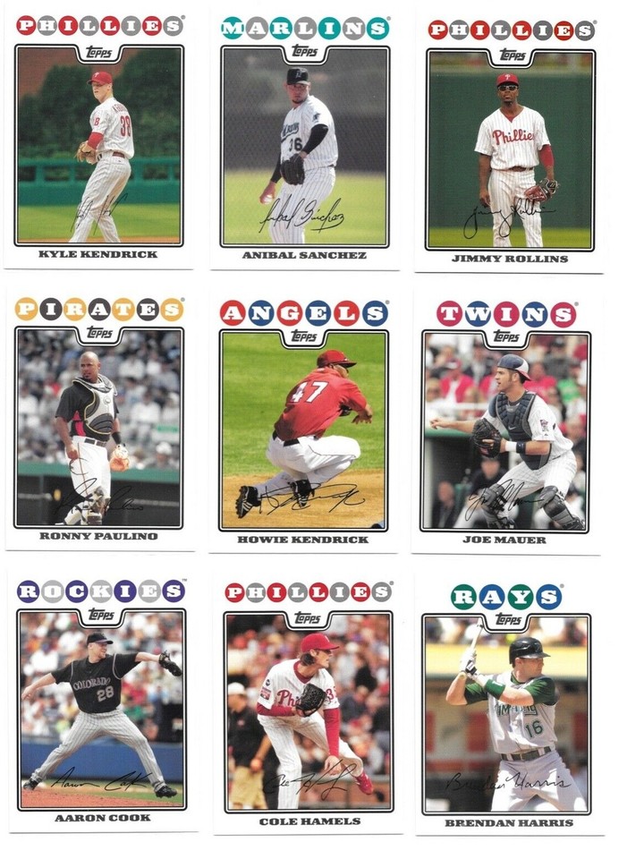2008 Topps Baseball Trading Cards / Choose from list #s 1 - 250 / mb42 ...