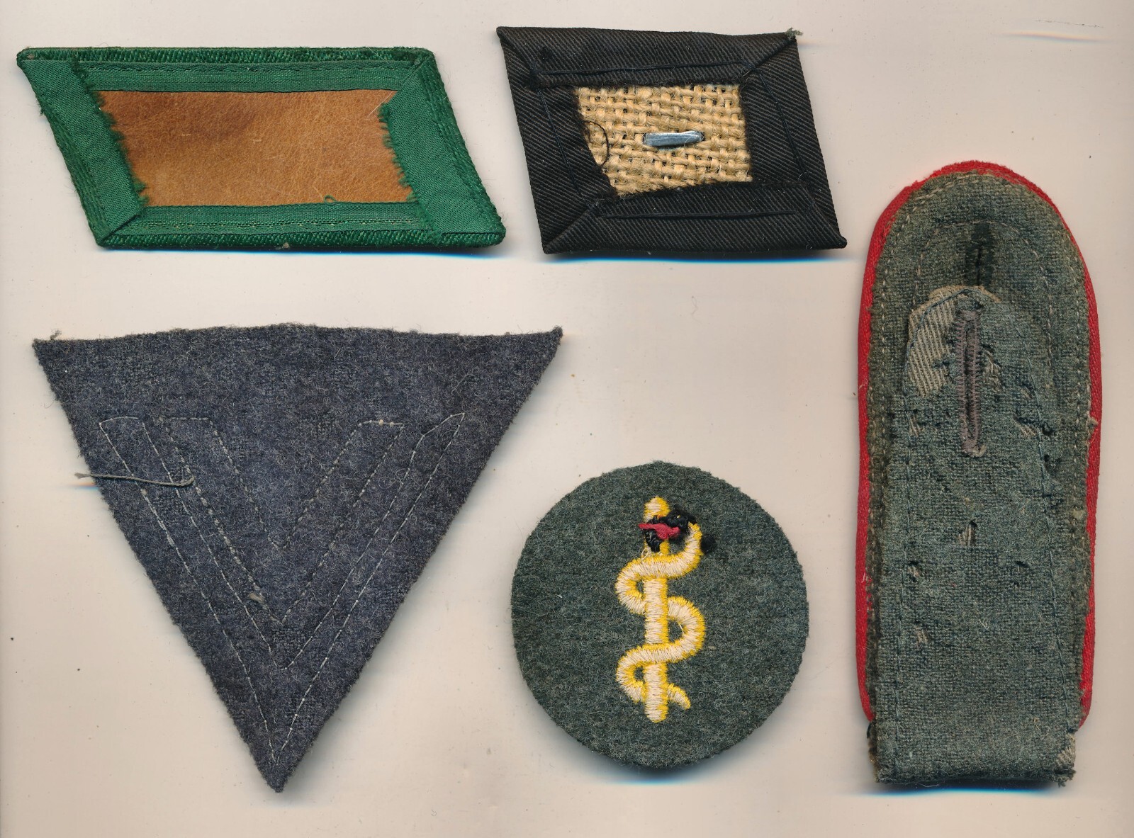 WWii German officer lot shoulder board set strap collar tabs soldier ...