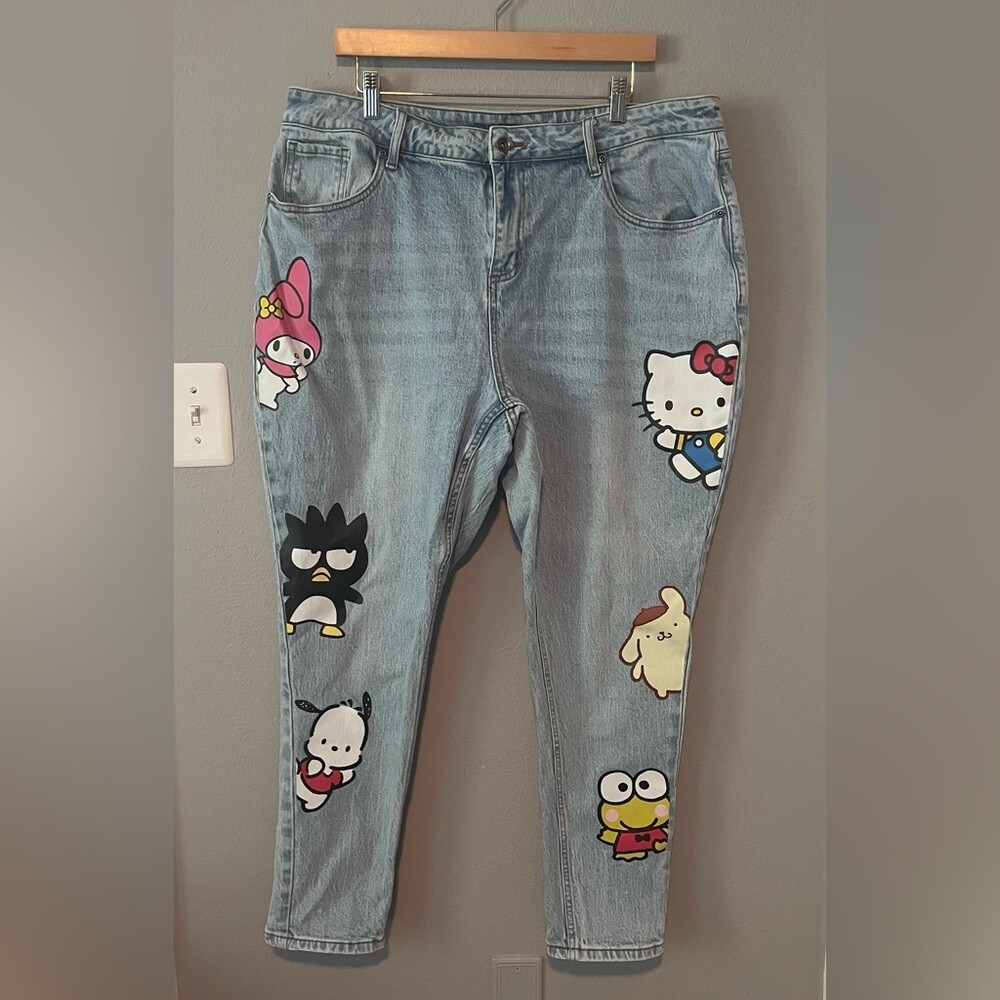 Sanrio Hello Kitty and Friends High Rise Mom Jeans- L… - Gem