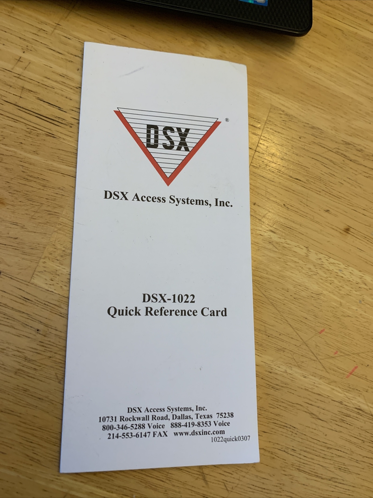 DSX Access Systems 1022 Quick Reference Card | eBay