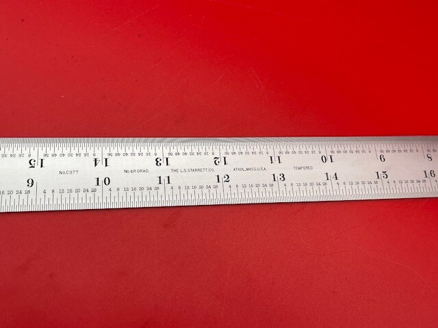 Starrett C377-24 Steel Ruler with Shrink Graduations 1/4" to foot, 24 ...