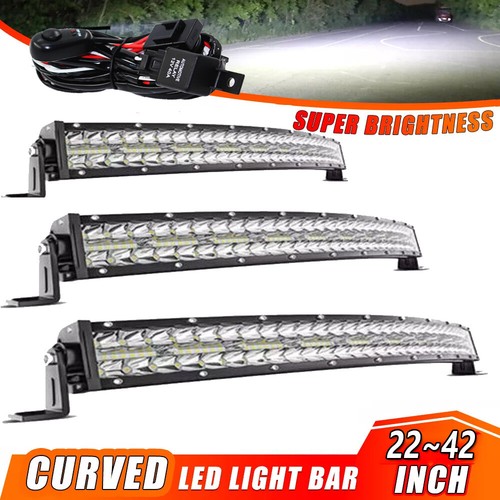 22" 32" 42" Curved Spot Flood LED Light Bar Work Driving Truck SUV UTV ...