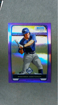 2012 Bowman Chrome Prospect Purple Refractor #113 Granden Goetzman Rays ...