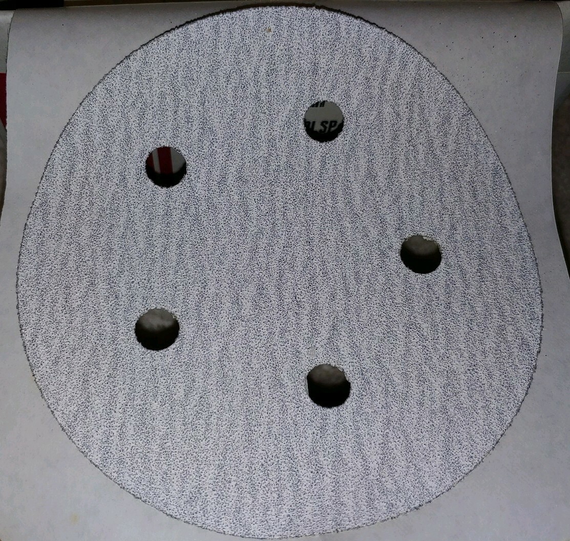 Box of 125 Carborundum P080 5" Dri-Lube Vacuum Stick On 5-Hole Sand ...