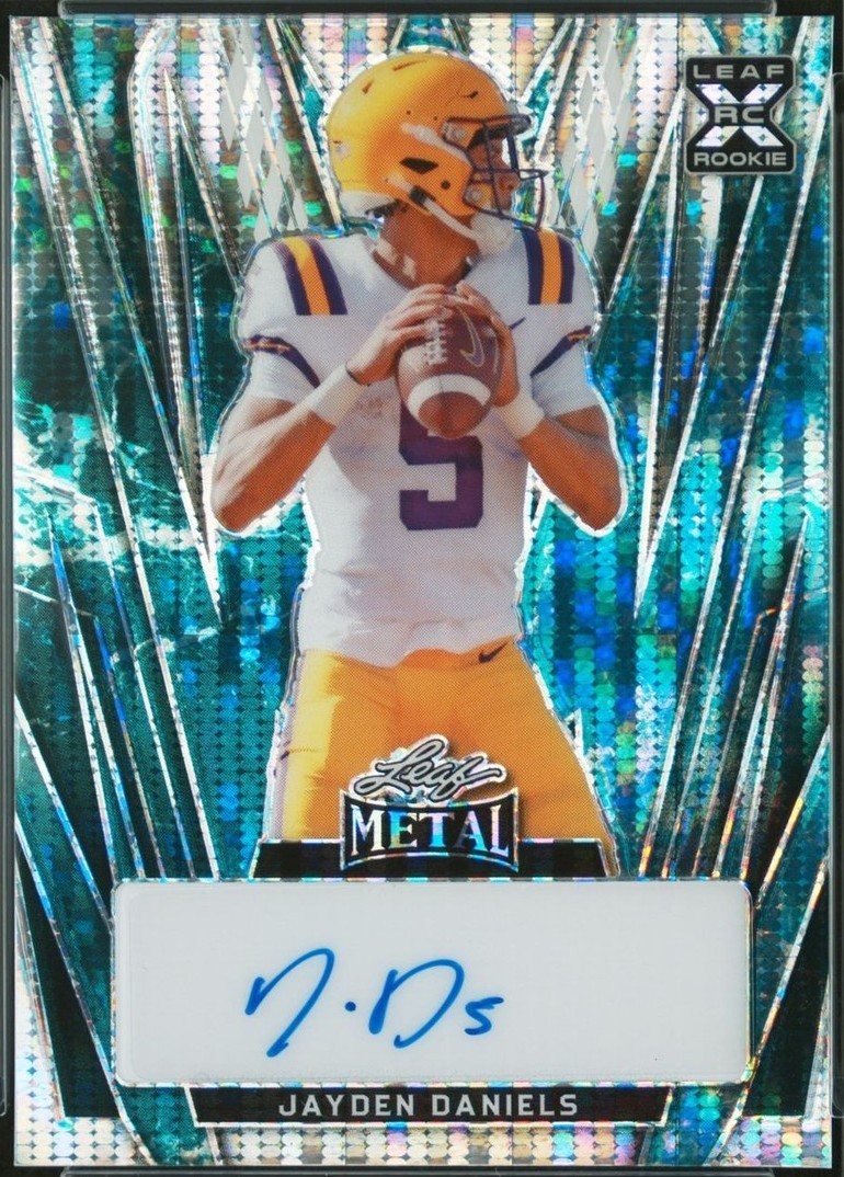 2024 Leaf Metal - Autographs Jayden Daniels #BA-JD3 Gold Pulsar /1 (AU ...