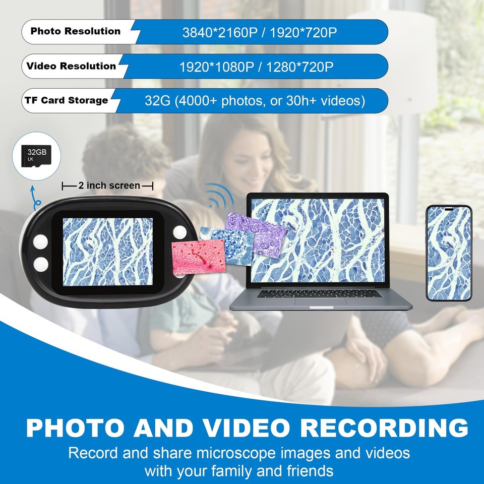 1000X Handheld Digital Microscope for Kids 2'' HD Screen 4K Small ...