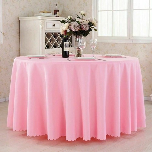 Banquet Solid Tablecloth Round Rectangle Table Cover Cloth Fabric ...