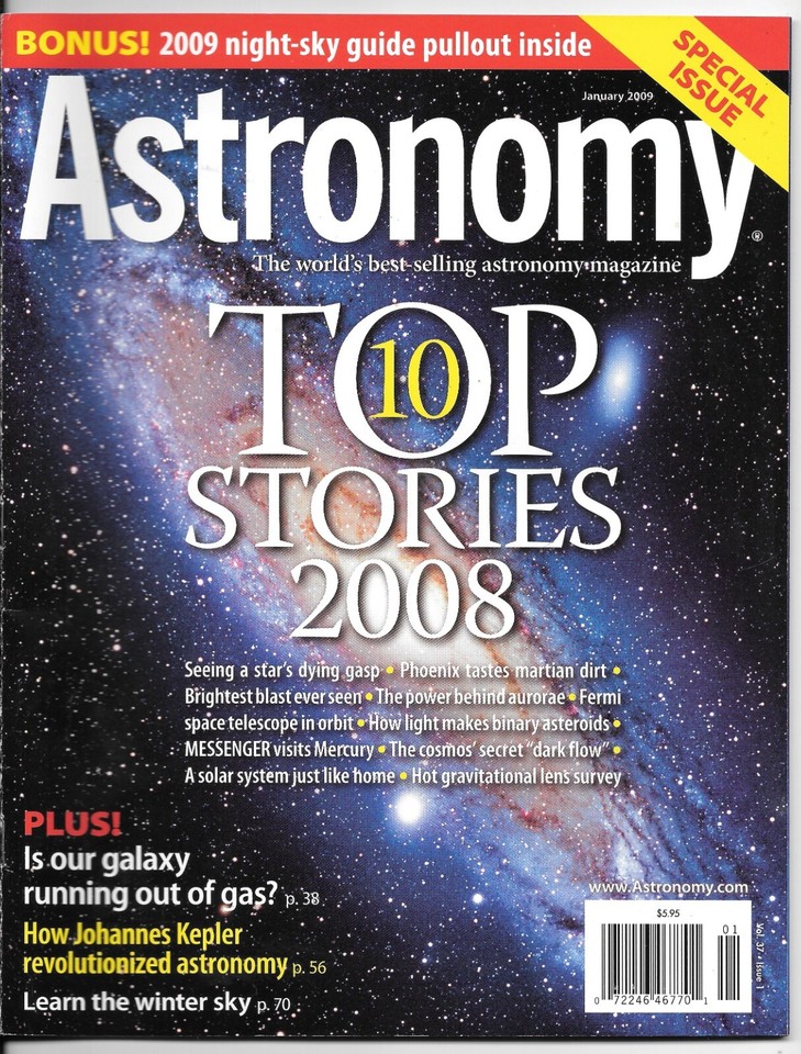 Astronomy Magazine Jan 2009 Top Stories 2008 Galaxy Johannes Kepler ...