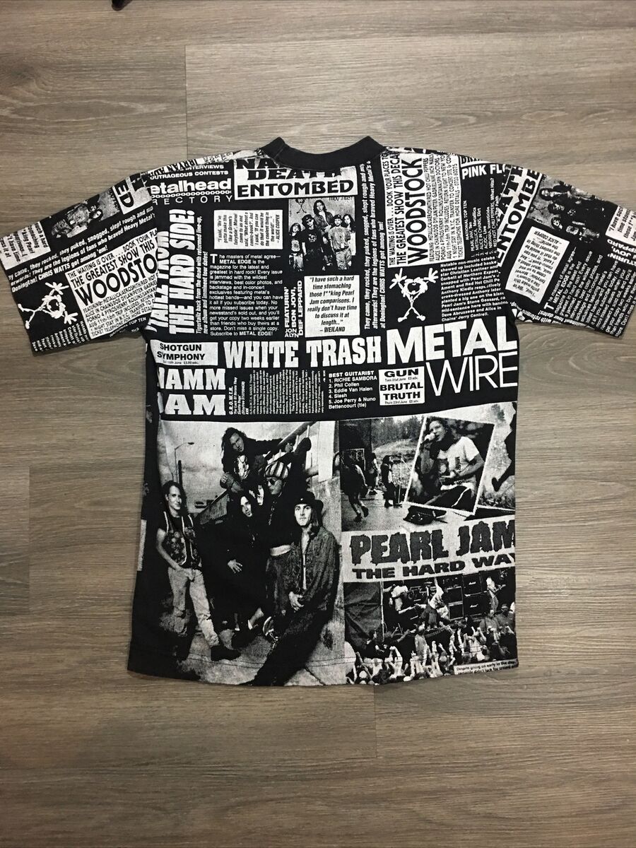 Vintage Rare Pearl Jam all over print shirt 90's Grunge Rock Vintage Rare Pearl Jam all over print shirt 90's Grunge Rock