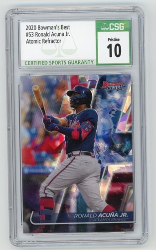 Ronald Acuna Jr. 2020 Bowman's Best Atomic Refractor #53 CSG Prestine ...