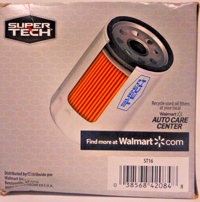 Super Tech ST16 Oil Filter 10,000 Mile Protection Made In USA Free ...