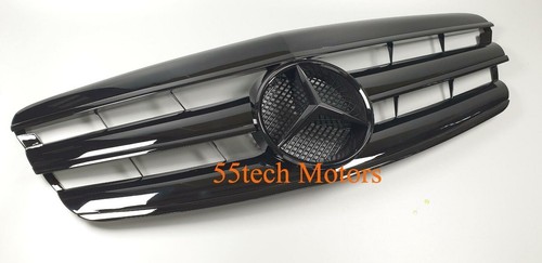 Mercedes W221 S350 S550 Grille Grill 3 Fins Black 2007 2008 2009 S63 ...