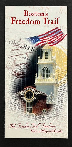 1990s Boston MA Freedom Trail Visitor Map Guide Sites Vintage Travel ...