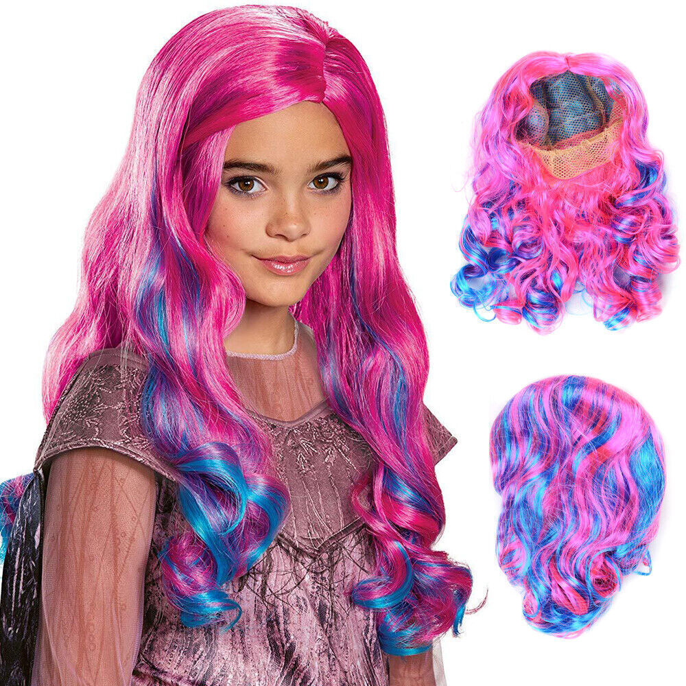 Descendants 3 Women Child Girls Mal & Evie Cosplay Long Fancy Wigs ...